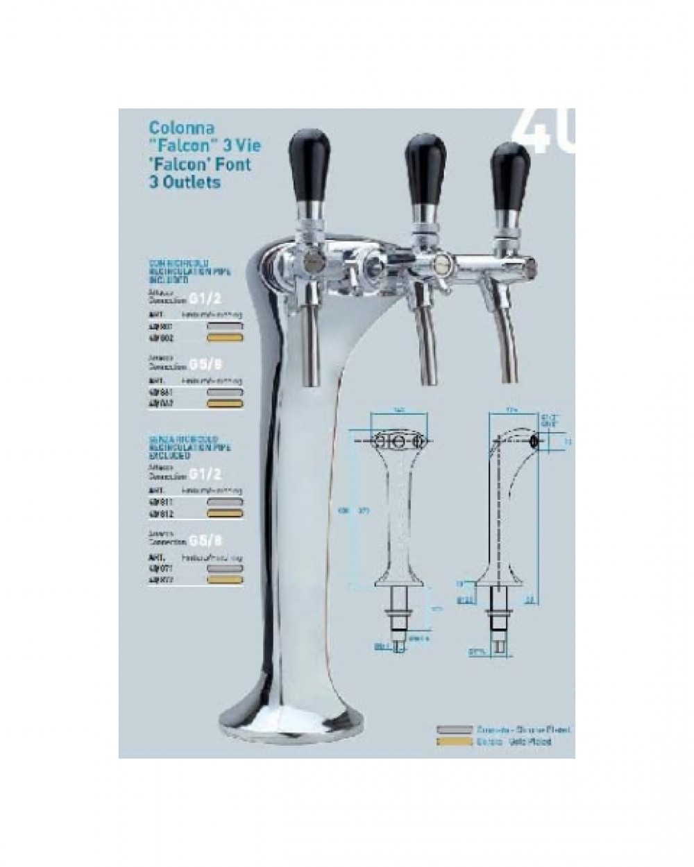 BEER ARM “GIOTTO” 3 TAPS酒柱